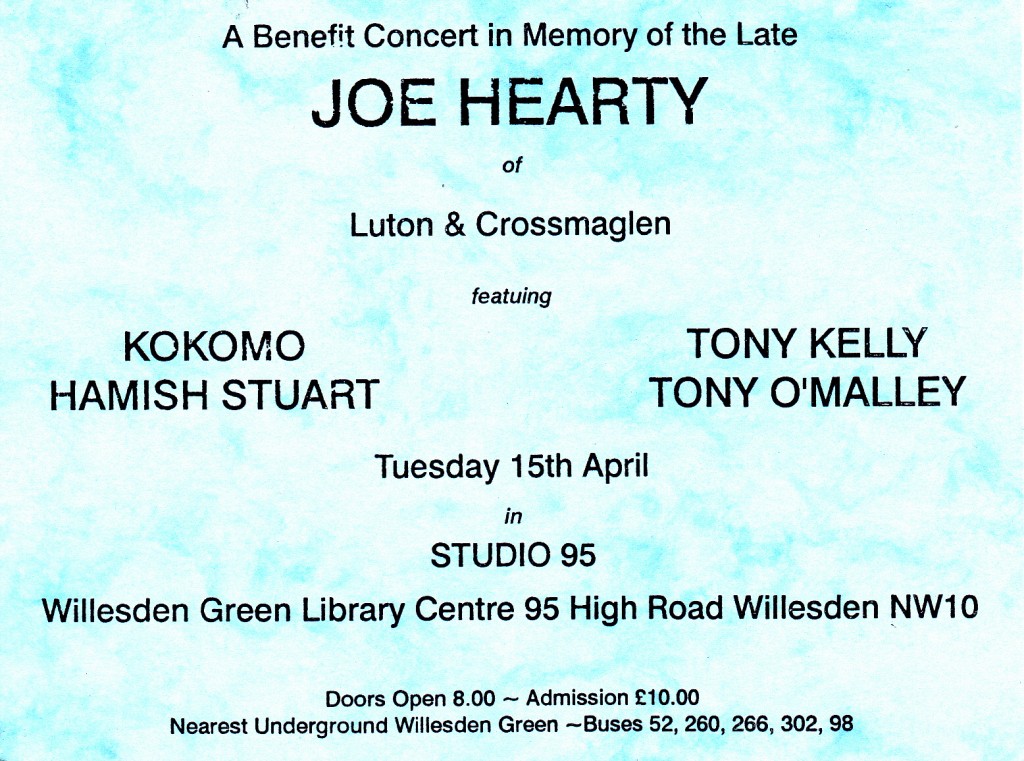 Benefit concert in memory of the late Joe Hearty – Kokomo